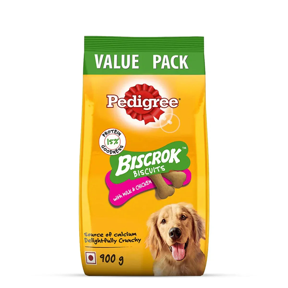 Pedigree Biscrok Milk & Chicken Flavor Dog Biscuits - 900g | Zigly