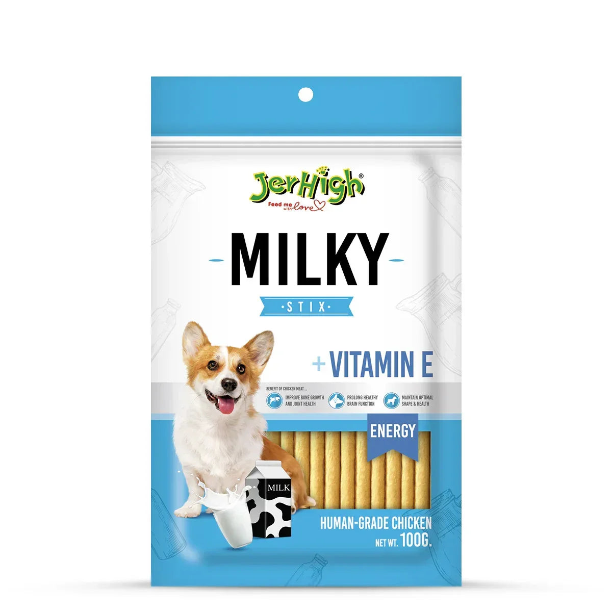JerHigh Milk Stix Dog Meaty Treat - 100g | Zigly