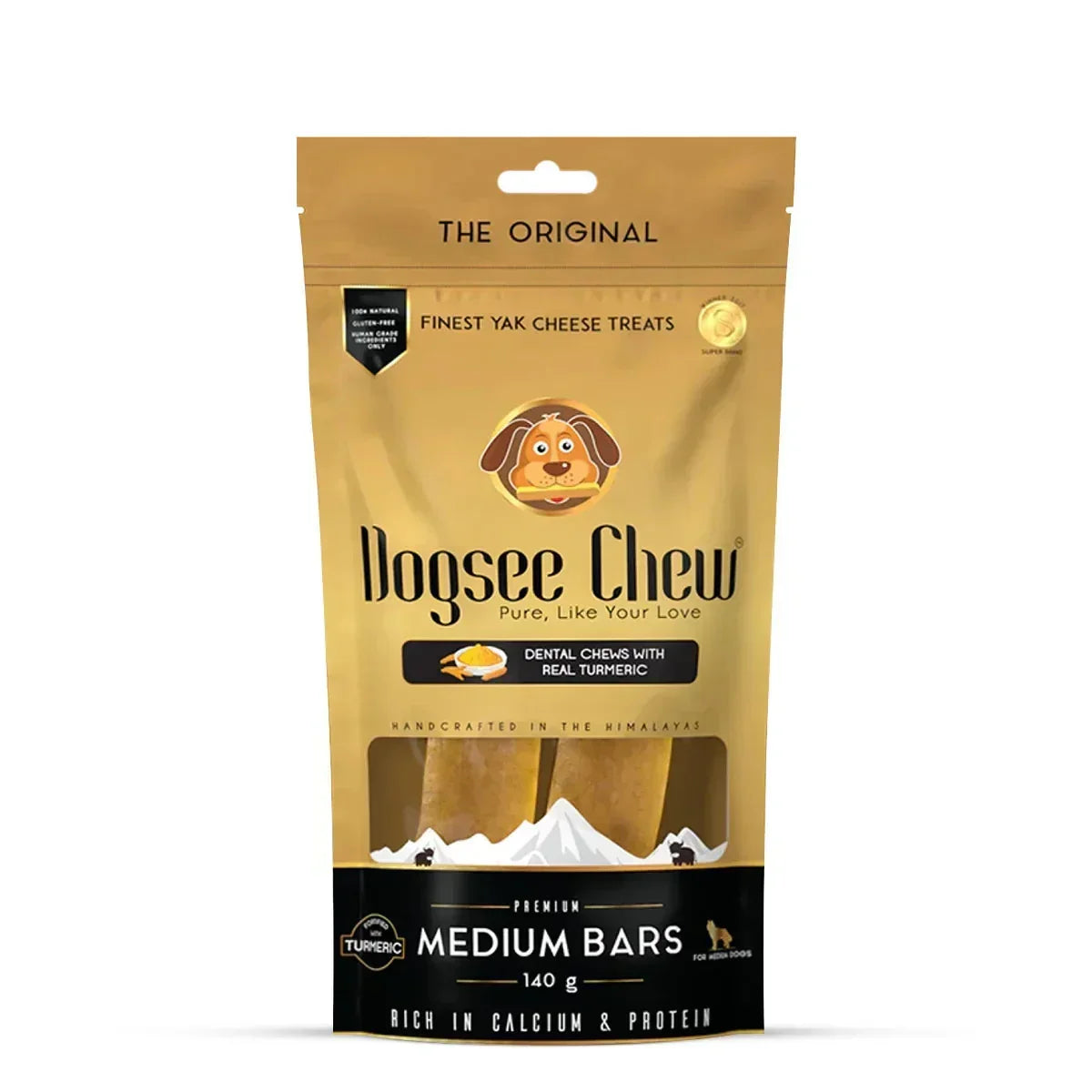 Dogsee Chew Turmeric Medium Bars Long-Lasting Dental Chews for Medium ...