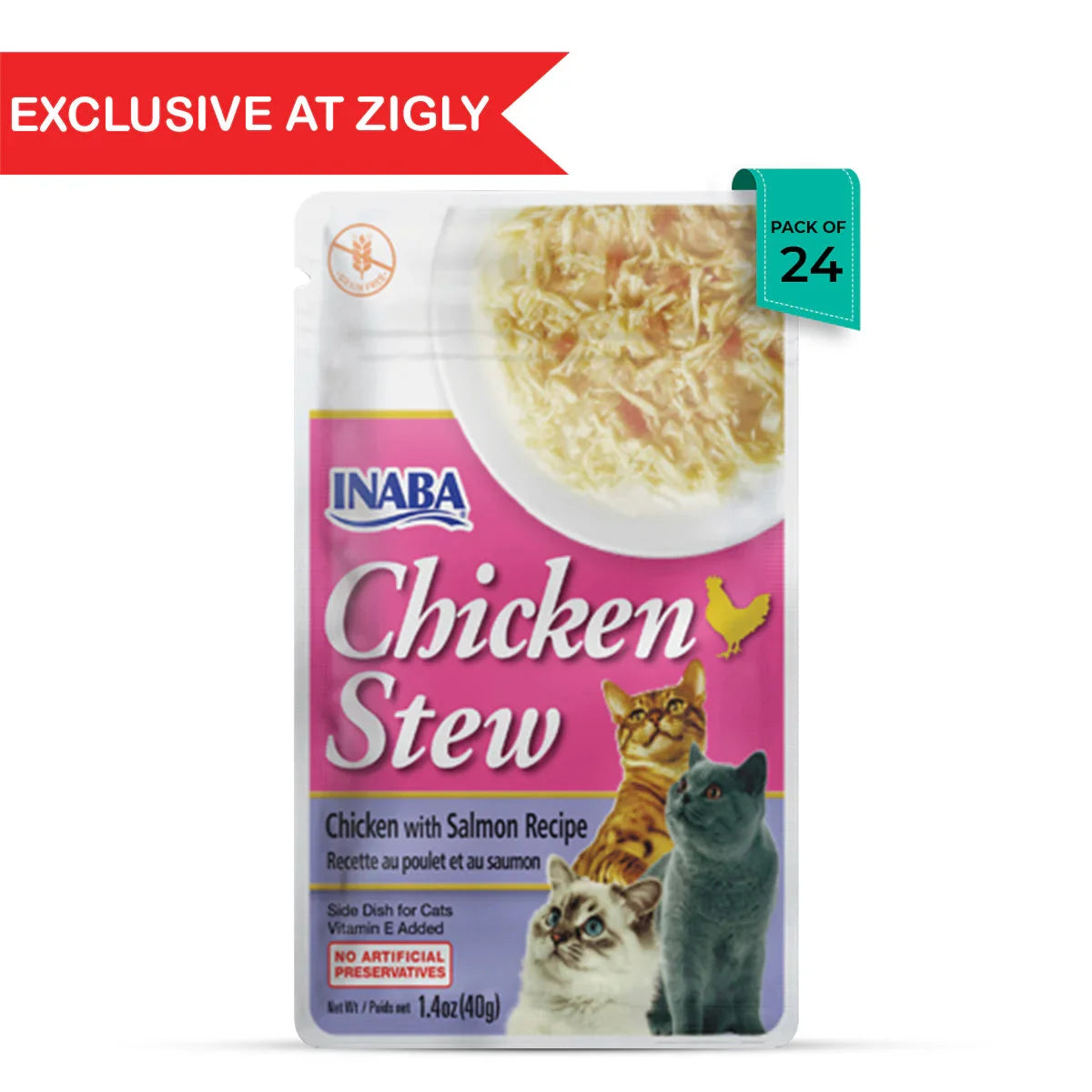 Inaba Chicken n Salmon Stew 40g: High Moisture Cat Food Topper | Zigly