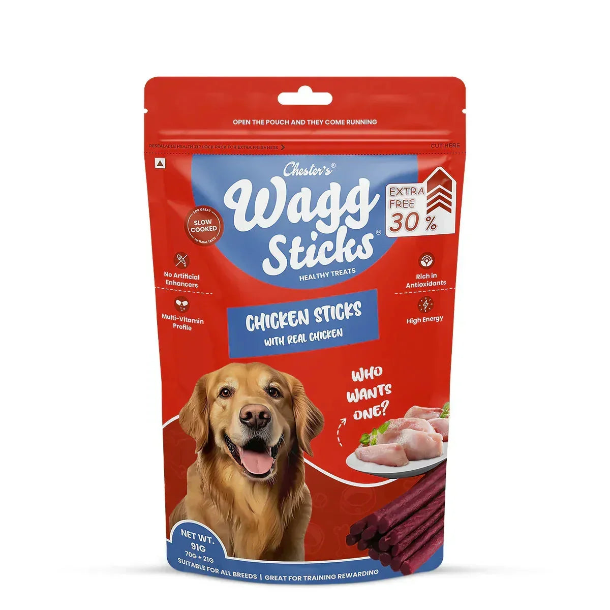 Chesters Wagg Sticks Chicken Sticks Dog Treat 70g | Zigly